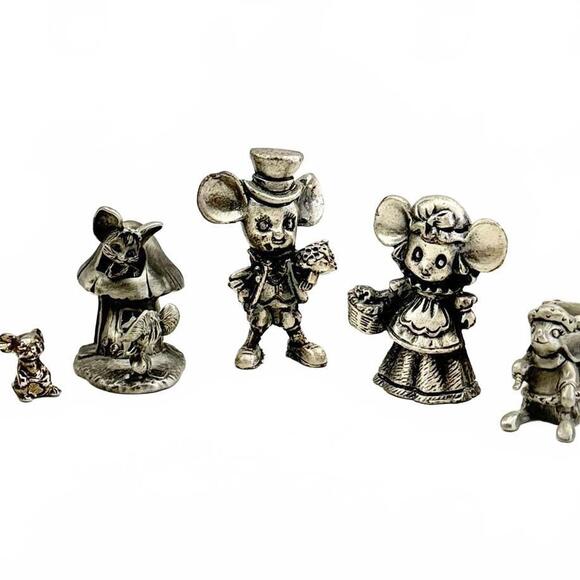 Accents | Vintage Pewter Miniature Mice Mouse Set Of 6 198s | Poshmark